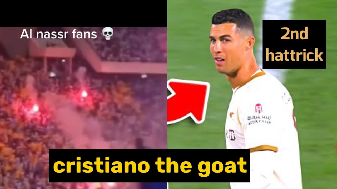 Al nassar fans going crazy after ronaldo second hattrick goal - YouTube