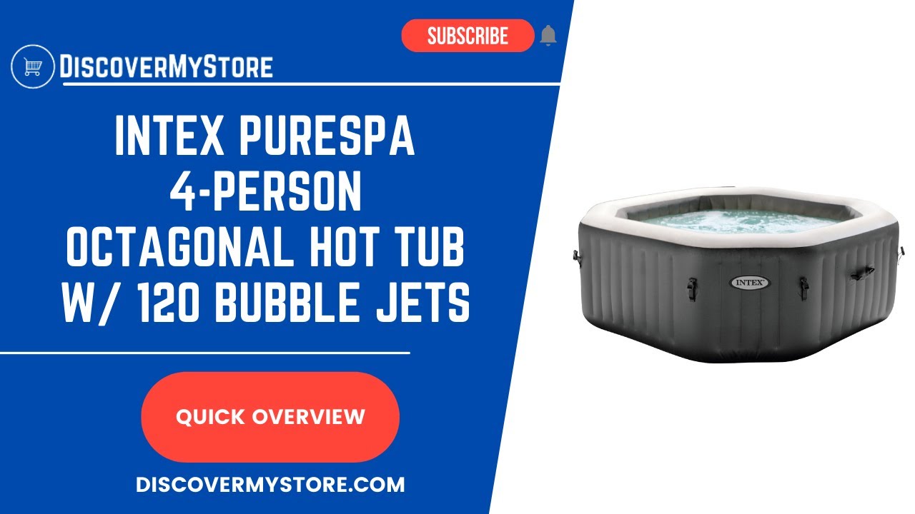 Intex PureSpa 4 Person Octagonal Hot Tub Spa with 120 Bubble Jets - YouTube