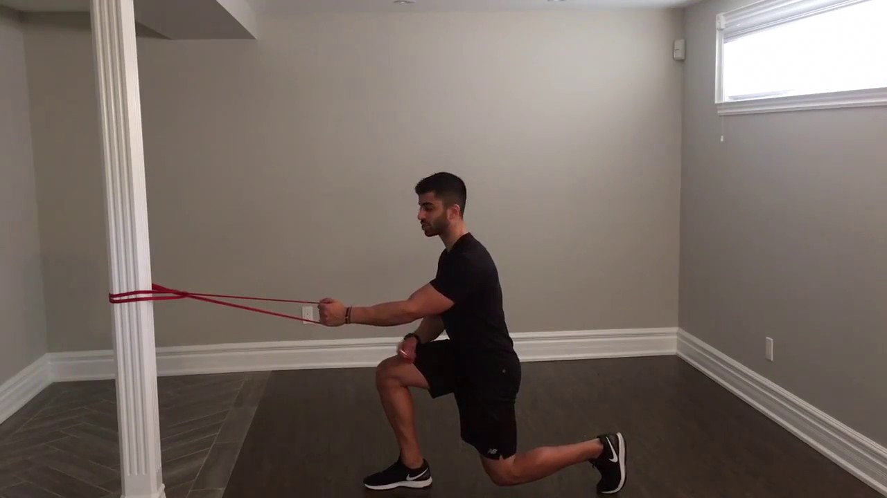 How To: Lunge 1-Arm Band Row - YouTube