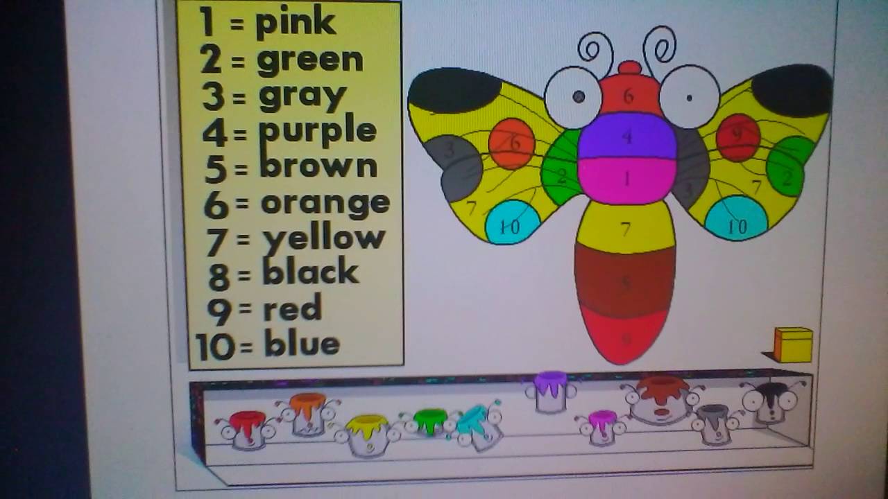 Color By Number Harder Level On The Computer - YouTube