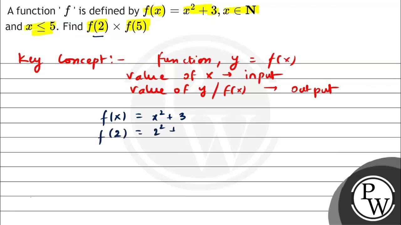 A function ' \( f \) ' is defined by \( f(x)=x^{2}+3, x \in \mathbf{N} \) and \( x \leq 5 \). Fi ...
