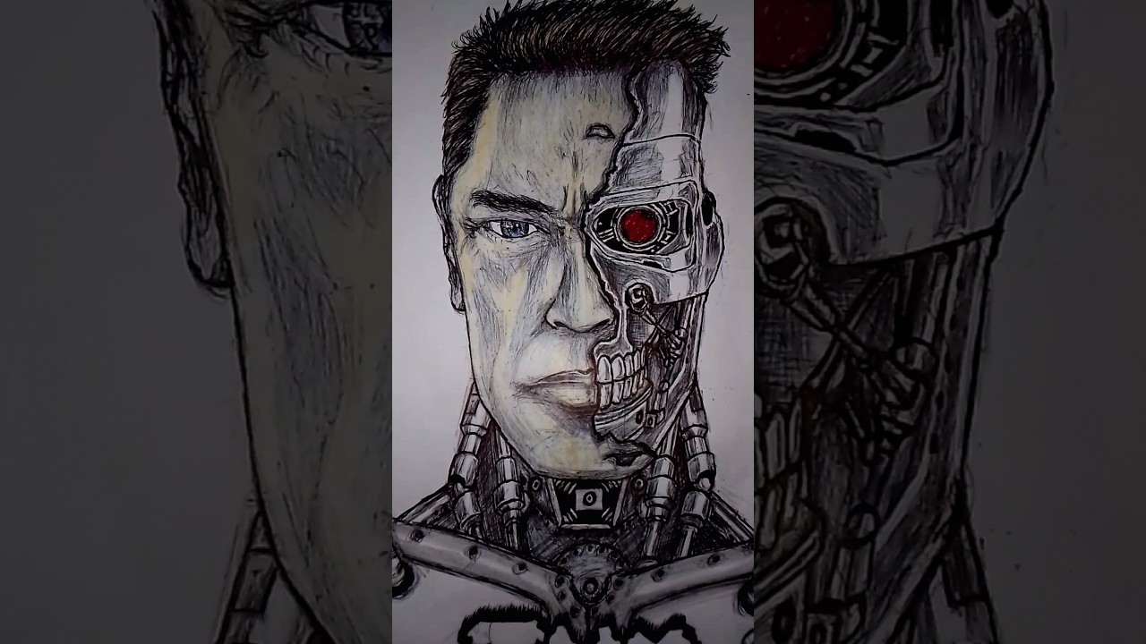 (art challenge) I draw the terminator like a scanner ️ - YouTube