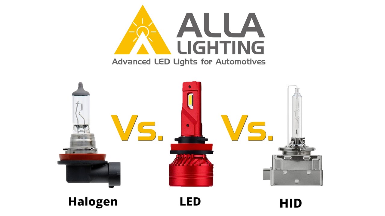 3000K Yellow Halogen vs 5000K Xenon White HID vs 6500K LED Headlights ...