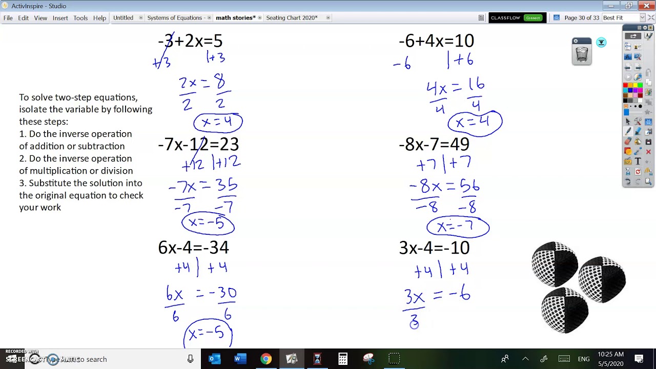 6.3 Alexa's math story - Two-Step Equations - YouTube