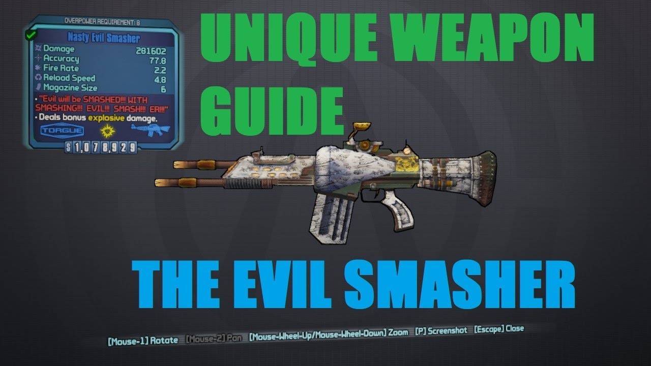 [BL2] Unique Weapon Guide: THE EVIL SMASHER - YouTube