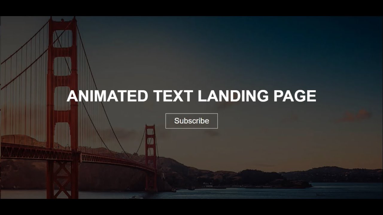 Create Landing Page With Animated Text Using HTML And CSS | Animation ...