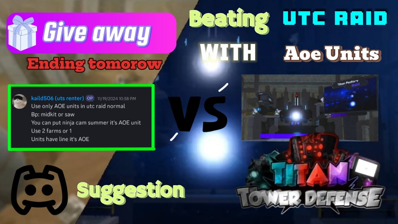Beating UTC raid with aoe units only -titan tower defense- - YouTube