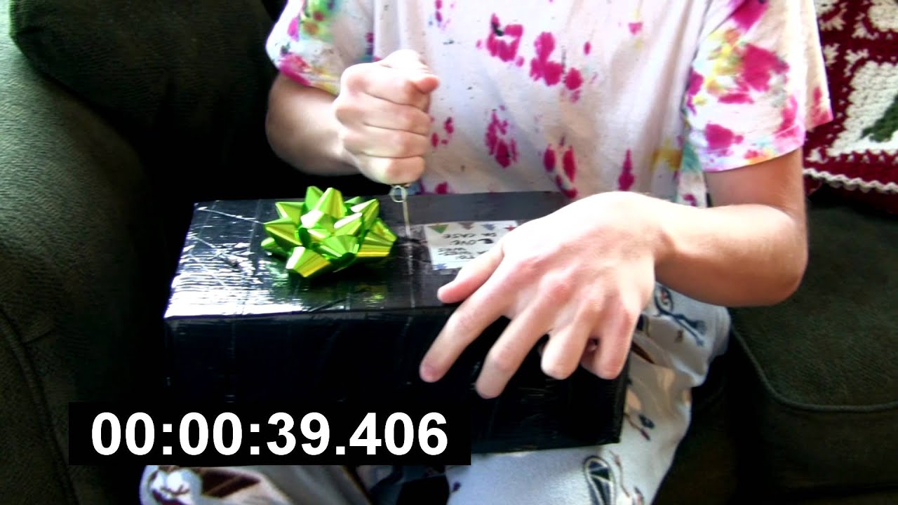 70 Feet of Duct Tape Wrapping Paper Prank - Christmas Present - YouTube