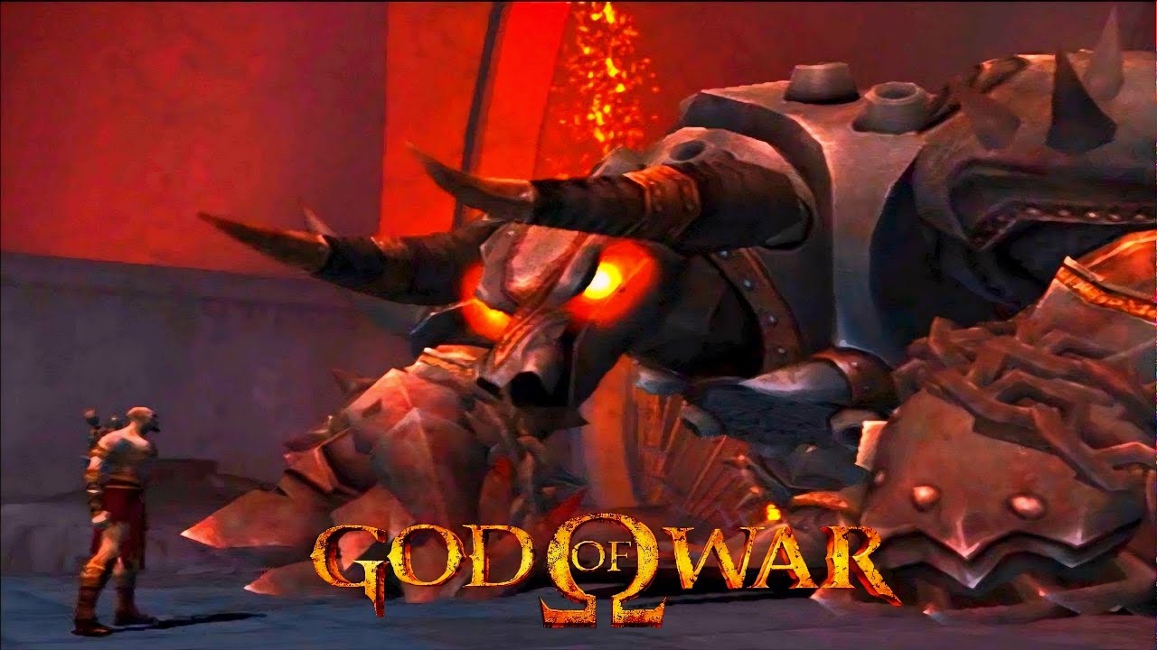 God Of War 1 - Kratos Vs Minotaur Boss Fight - (PC) New Texture ...