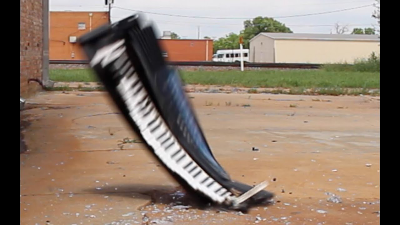 Throwing a PIANO Off The World's Littlest Skyscraper - YouTube