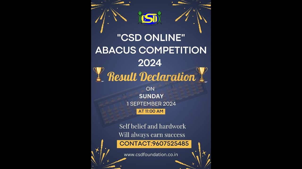 CSD ONLINE ABACUS COMPETITION | 2024 |Result Declaration Ceremony 🧮💐 ...