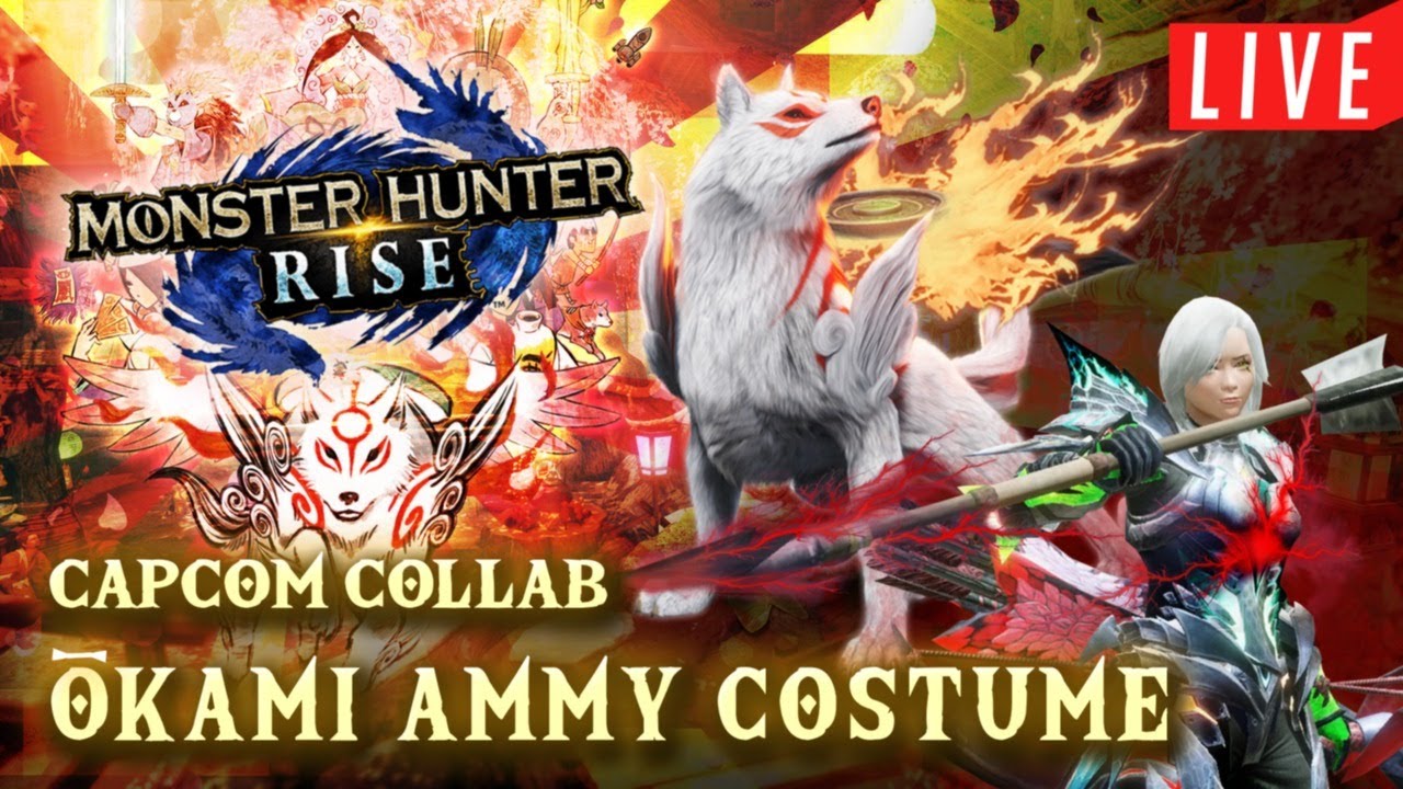 🔴 Ōkami's Amaterasu (Ammy) in Monster Hunter Rise (Ōkami Collab ...