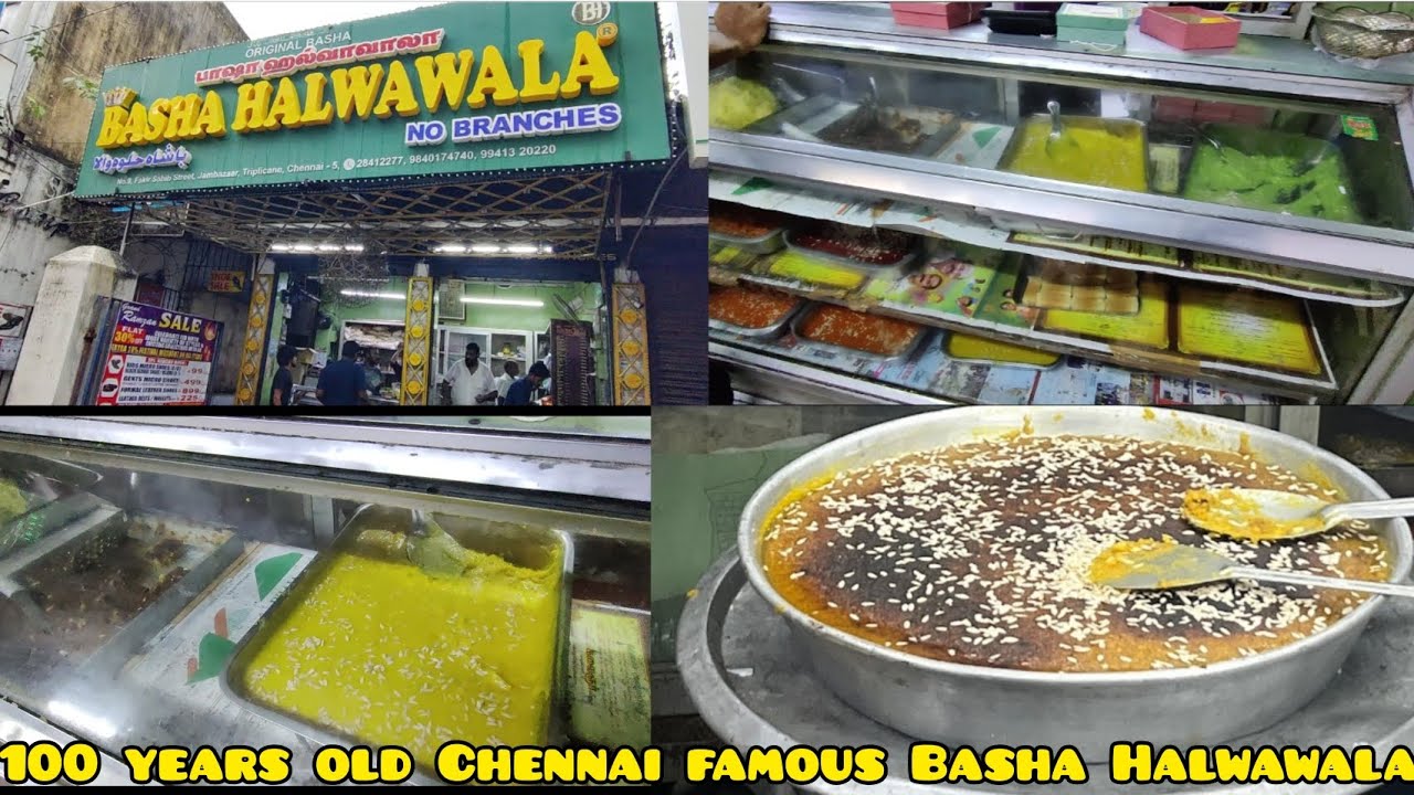 100 years old Basha Halwawala Triplicane street food vlog l Chennai ...