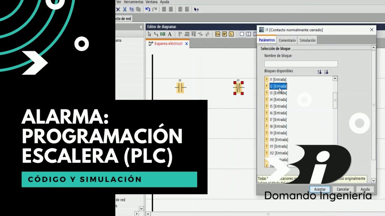 PLC: Alarma intermitente Encendido Automático | Programación Escalera ...