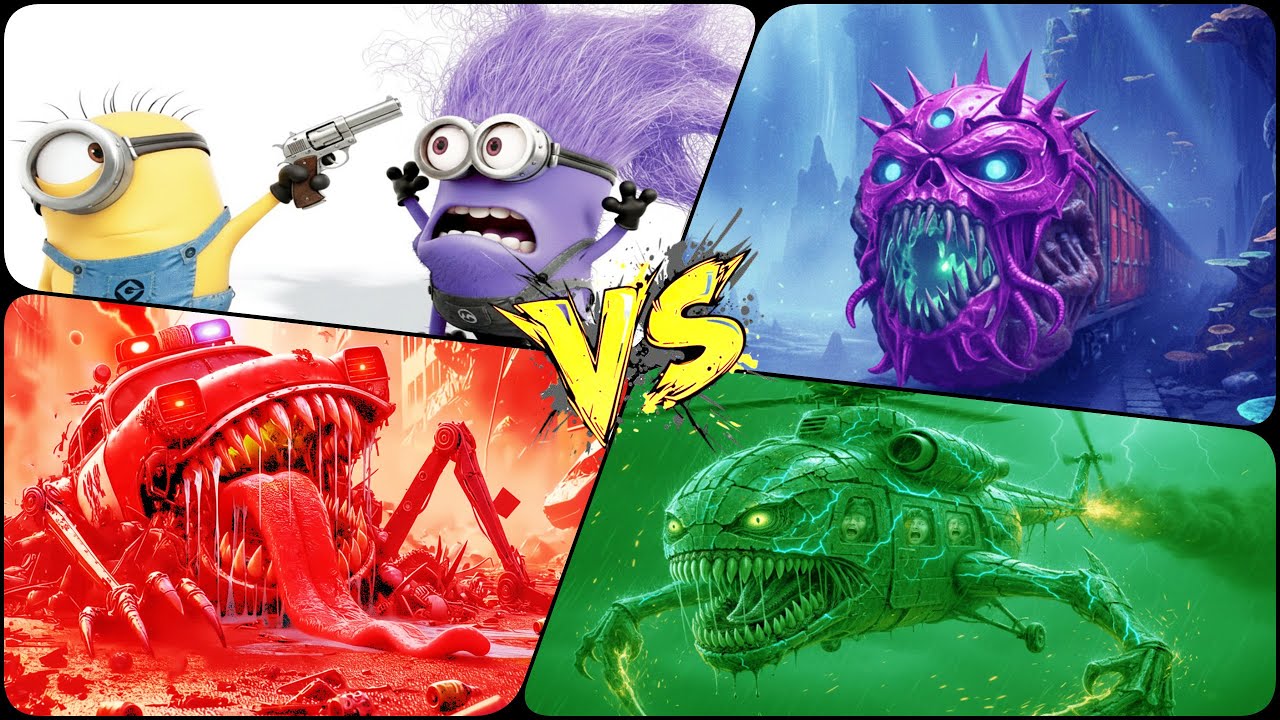 MINION ZOMBIE🆚TRAIN EATER EXE 🆚POLICE CAR EATER 🆚PLANE UNDEAD in Tiles ...