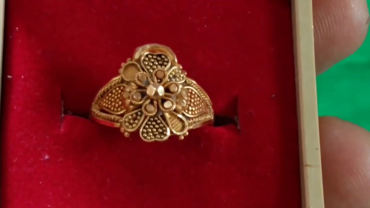 3 Grams Gold Floral Designed Ring - YouTube