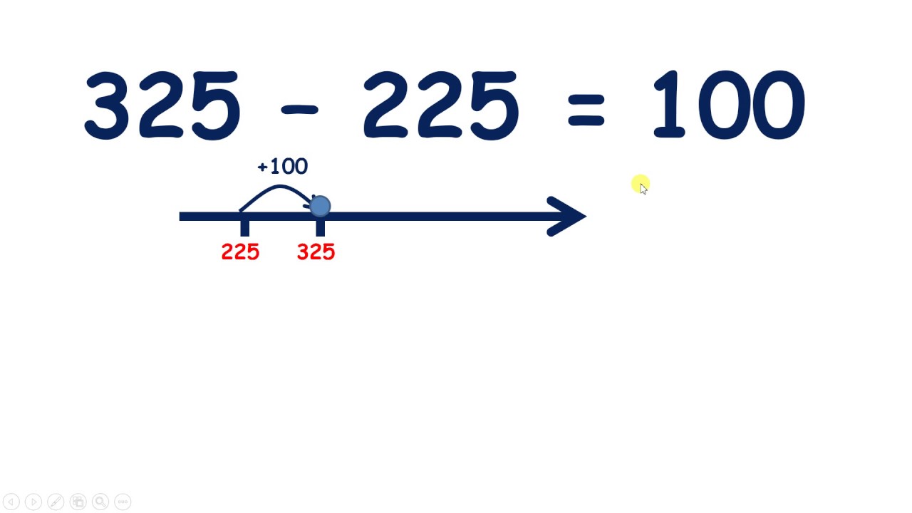 Subtract a three-digit number by counting forwards in hundreds - YouTube