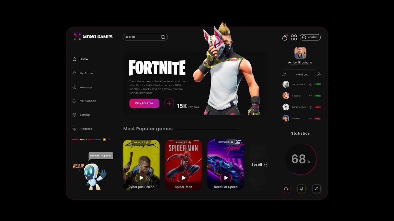 How to design game store dashboard | Game store UI design | Learn UI UX ...