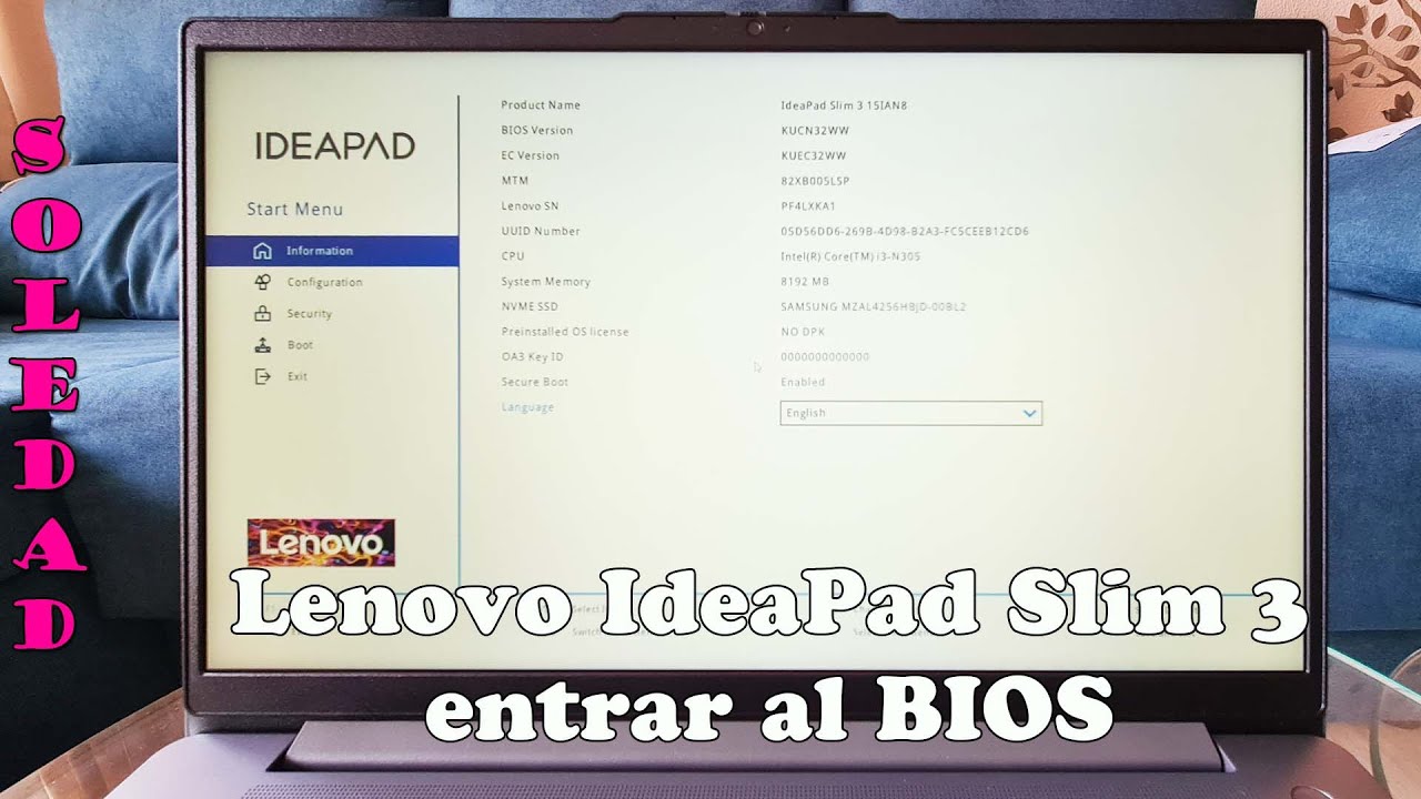 Lenovo IdeaPad Slim 3 - Como entrar al BIOS paso a paso 💻😊 - YouTube