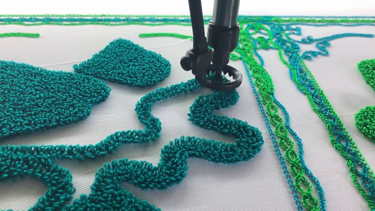 ShenJie embroidery machine,Chainstitch looping embroidery machine - YouTube