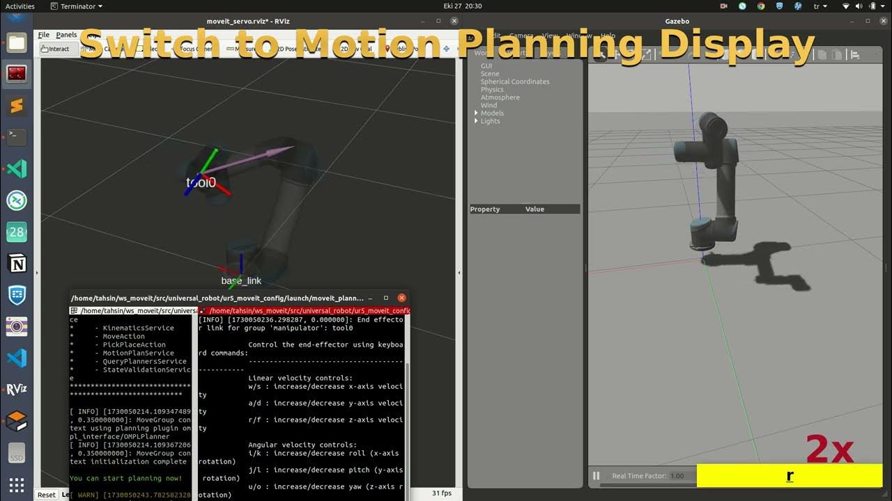 ROS Noetic MoveIt Servo Tutorial with Keyboard Teleop - YouTube