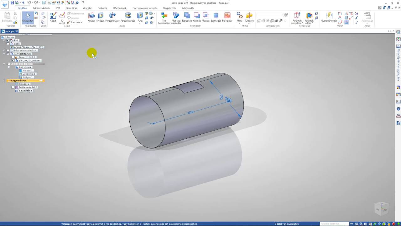 Solid Edge ST9 - Revolved view - YouTube