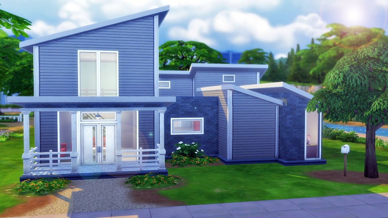 Large 8 Sim Base Game Starter Home | The Sims 4 Speed Build - YouTube