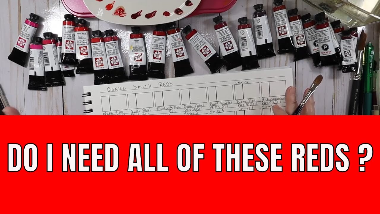 Comparing My Daniel Smith Red Watercolors 🌹🌹🌹 #watercolor #art - YouTube