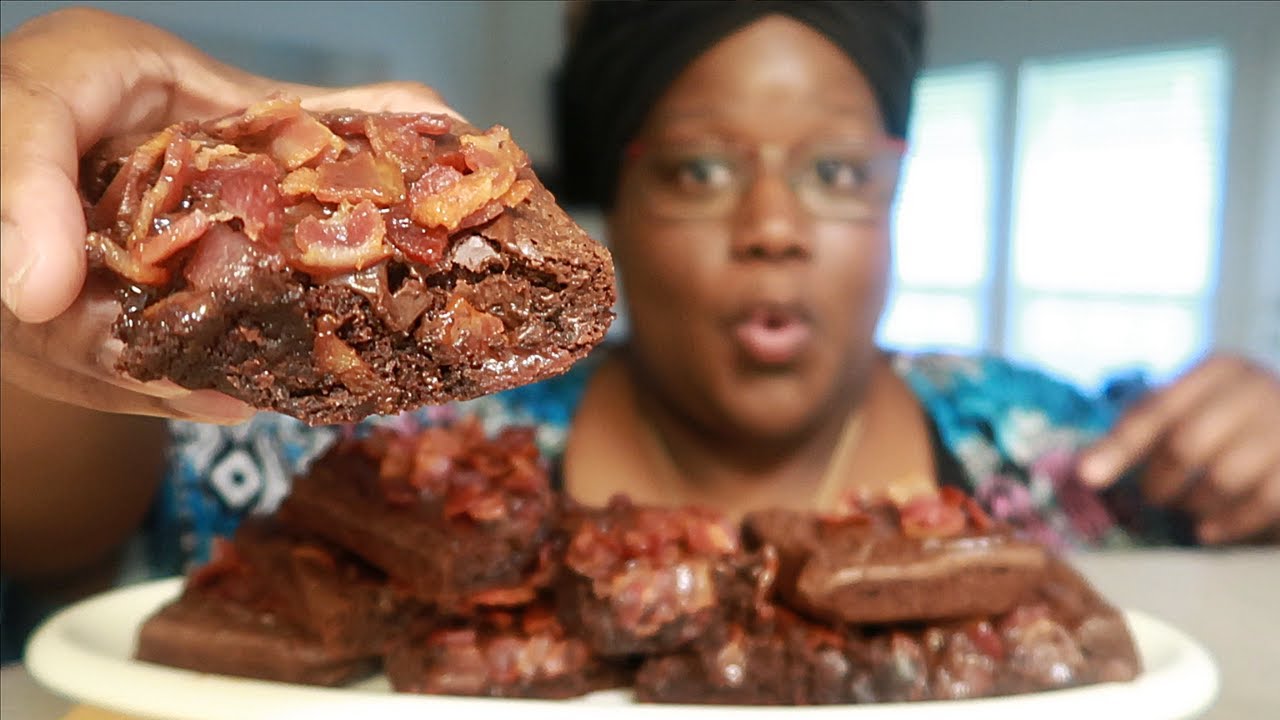 BACON FUDGE BROWNIES. PASS OR FAIL? COOKING AND EATING - YouTube