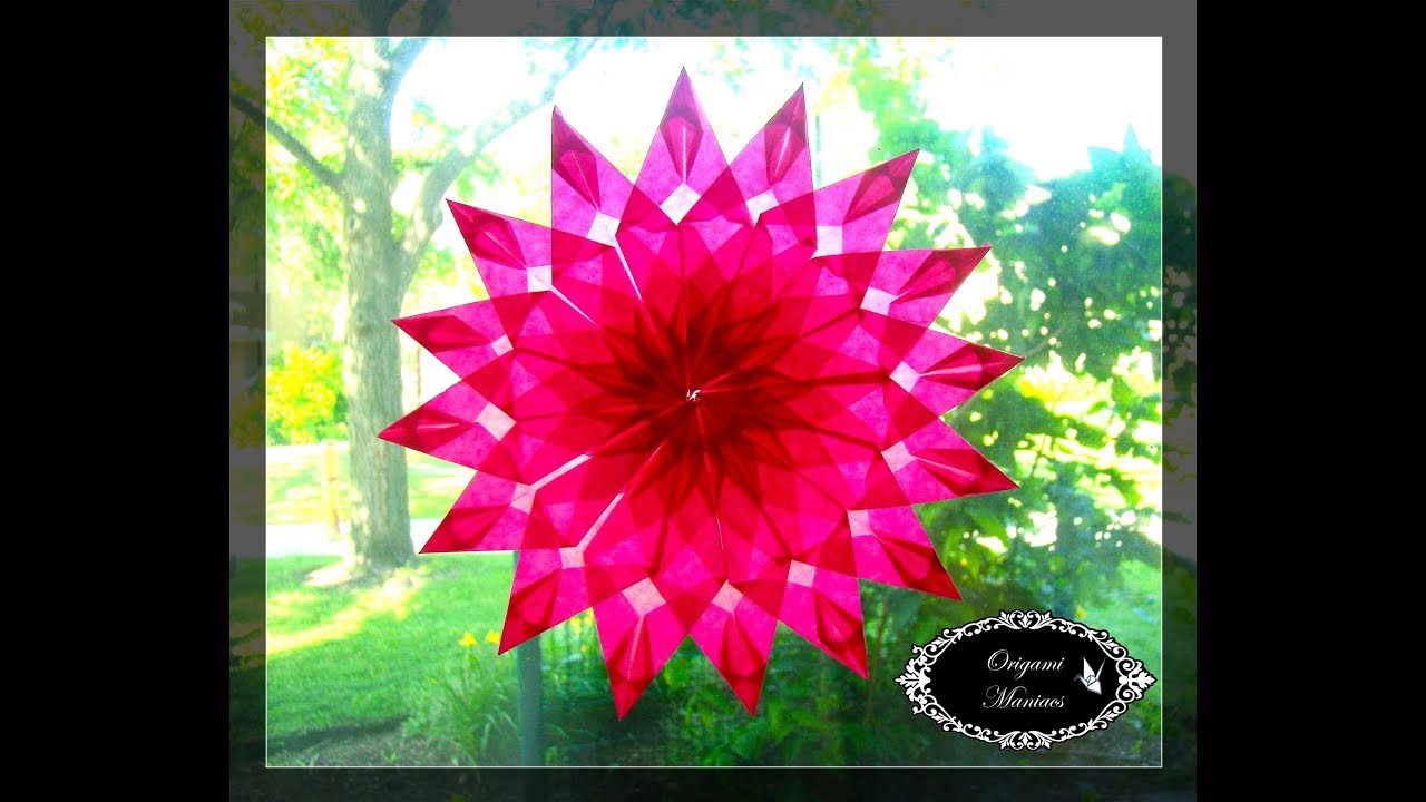 Origami Maniacs 271: Window Stars 2: 16 Pointed Star 1 - YouTube