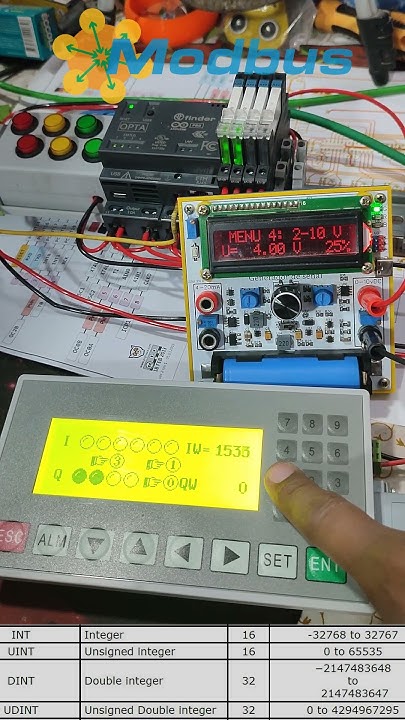 Probando protocolo Modbus RTU por RS485 en el Arduino OPTA de Finder con un HMI op320 #shorts ...