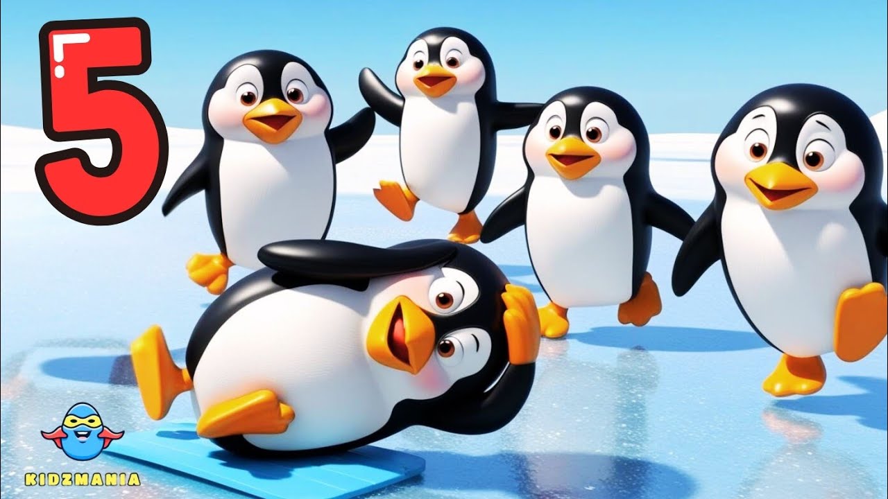 Five Little Penguins Song + More | Nursery Rhymes & Kids Songs | Funny ...