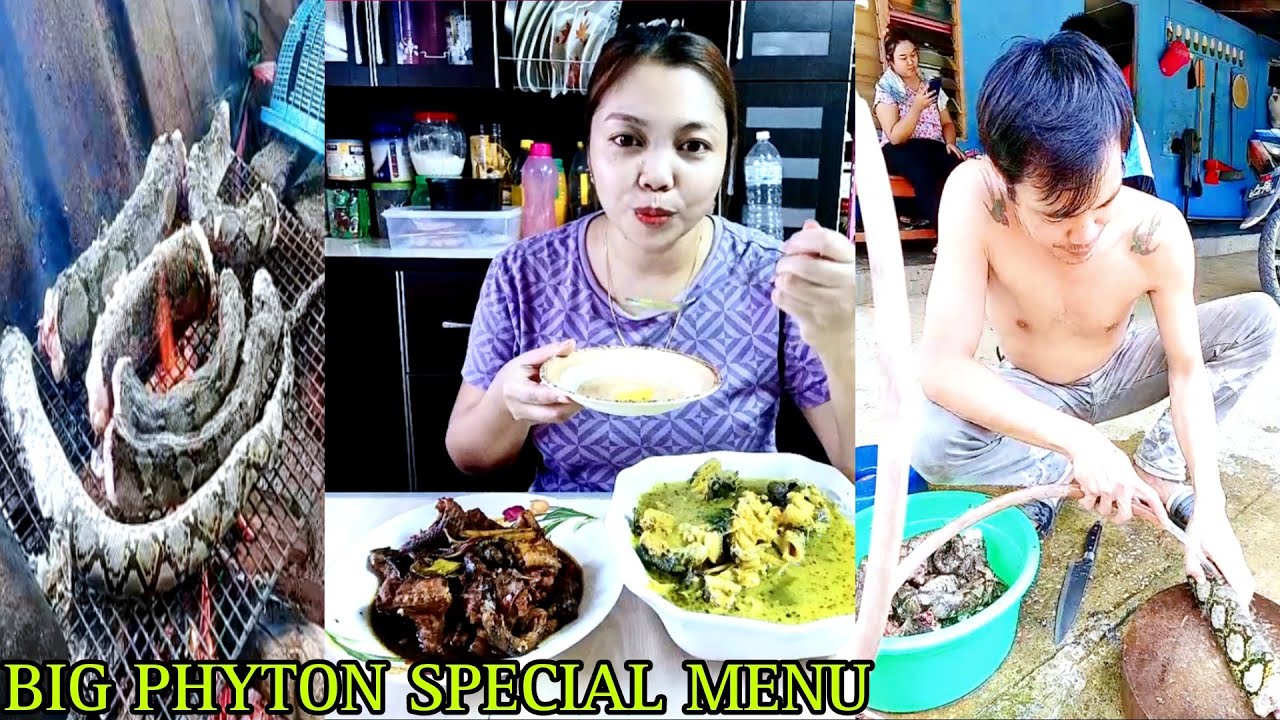 Ular Sawa Big Phyton Masak Rica-Rica Menu Kicap Dan Sup MASAKAN Dayak ...