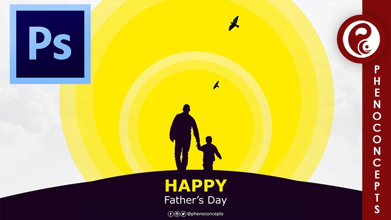 Photoshop Tutorial | How to create a Father's Day Design - YouTube