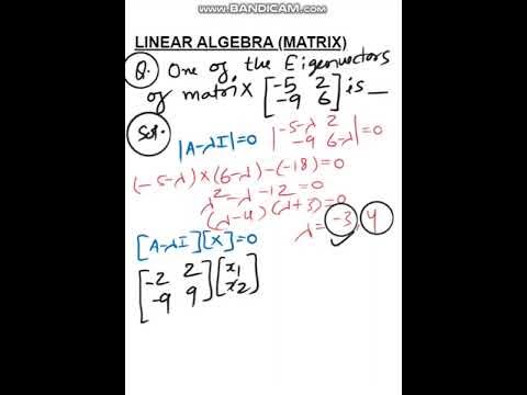 LINEAR ALGEBRA (MATRIX) || Eigenvalue = Determinant & Eigen Vector = Matrix Multiplication ...