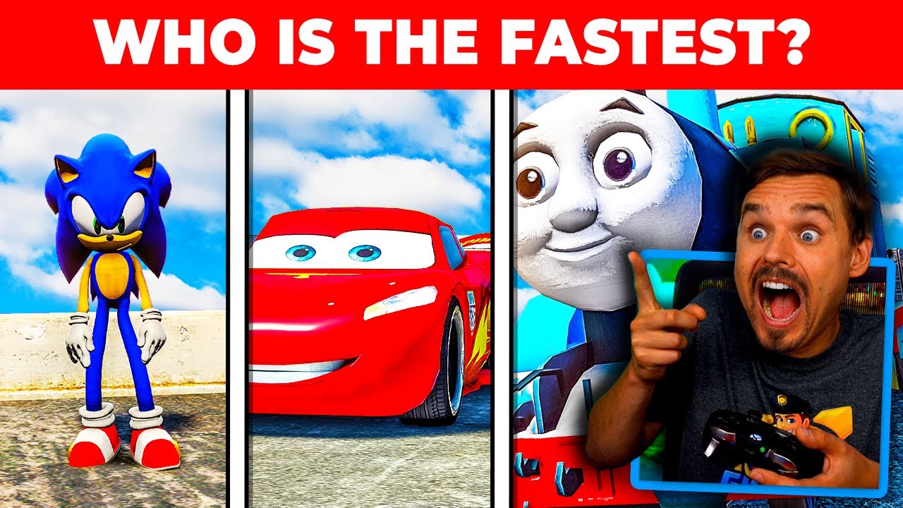 Sonic vs Lightning McQueen vs Thomas the Tank Engine in GTA 5! (RACE ...