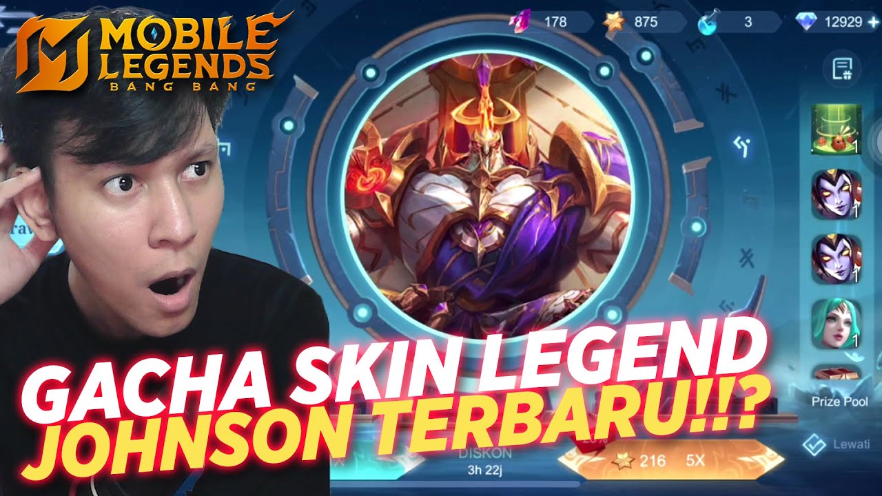GACHA SKIN JOHNSON LEGEND SOVEREIGN OF REALMS!! - Mobile Legends - YouTube