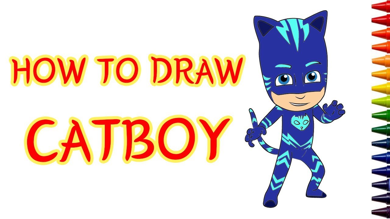How to draw Catboy from Pj mask┃Coloring pages pj masks - YouTube