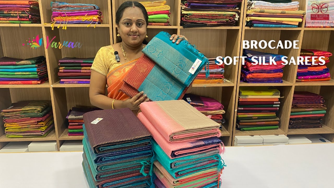 Semi brocade pure silk sarees at lowest price - discount sale - soft ...