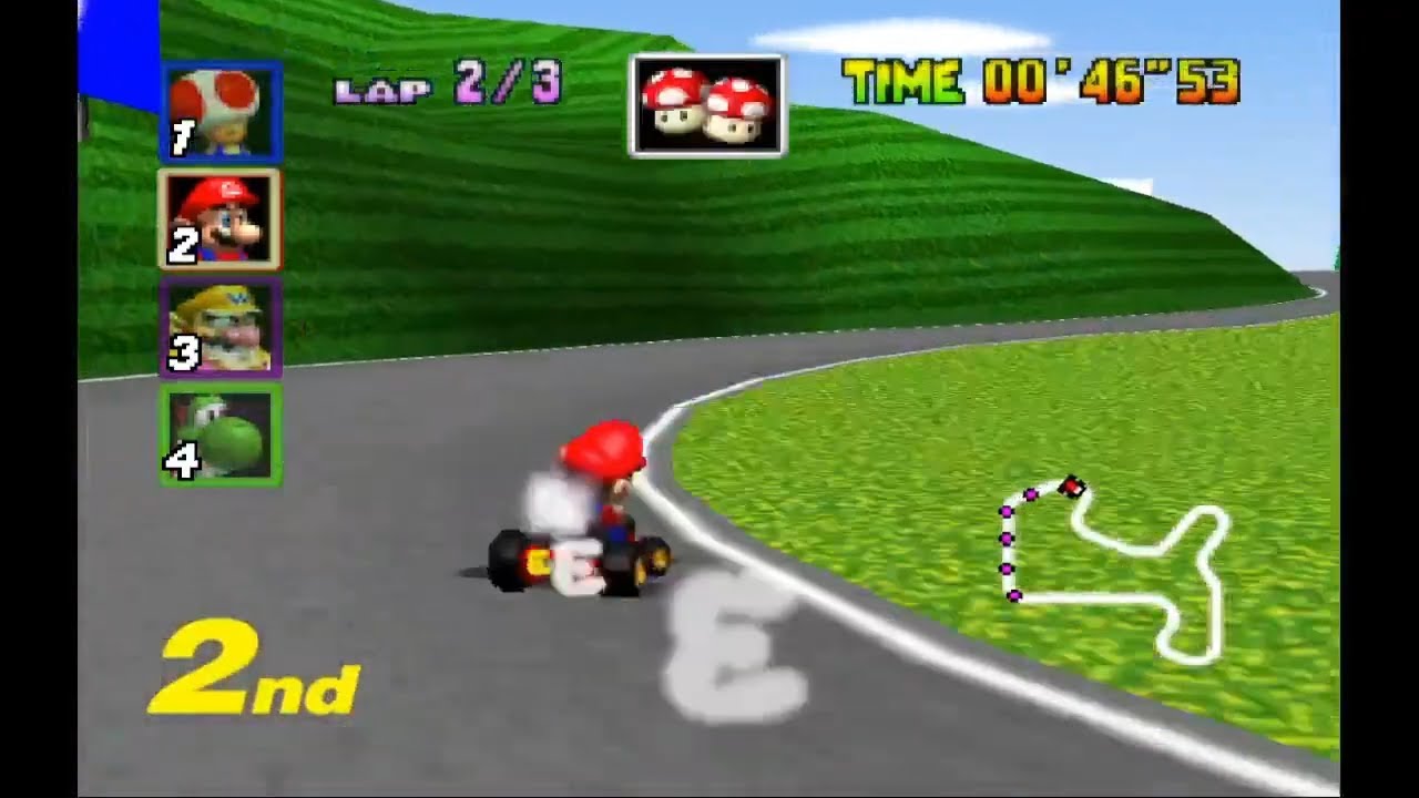 Mario Kart 64 - Mario Raceway 100cc (Mario) - YouTube
