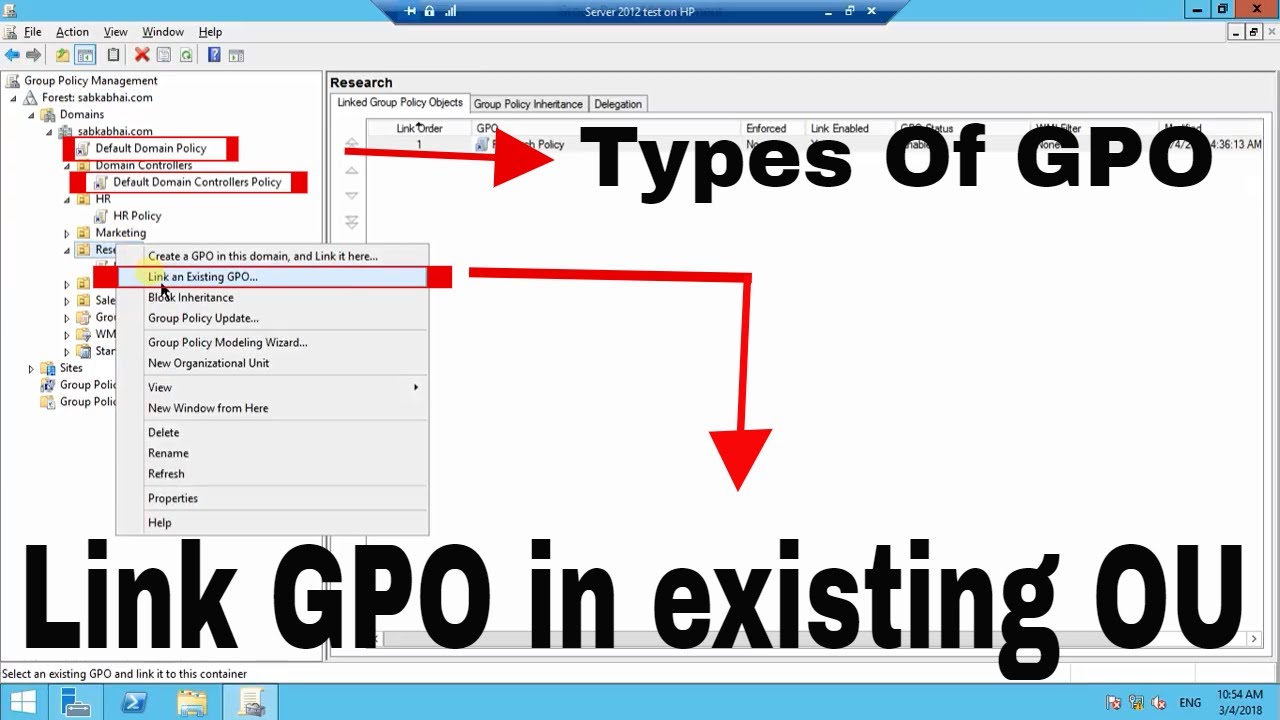 Types of Group Policy Object and how to link two GPO in Windows Server ...