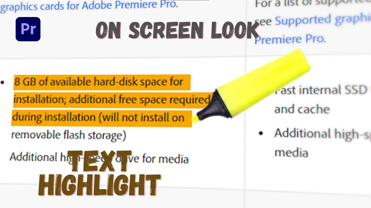 Premiere Pro Tutorial Create Engaging On Screen Look with Highlight ...