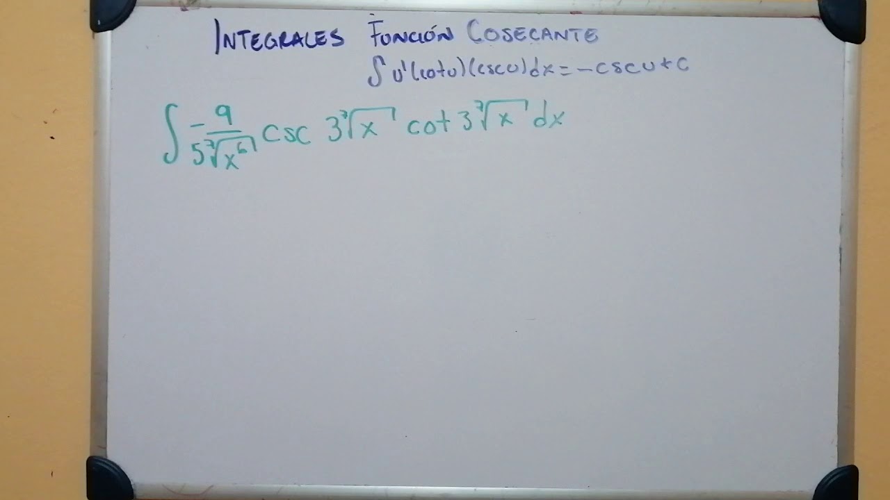 Integrales funcion primitiva es la Cosecante E3 - YouTube
