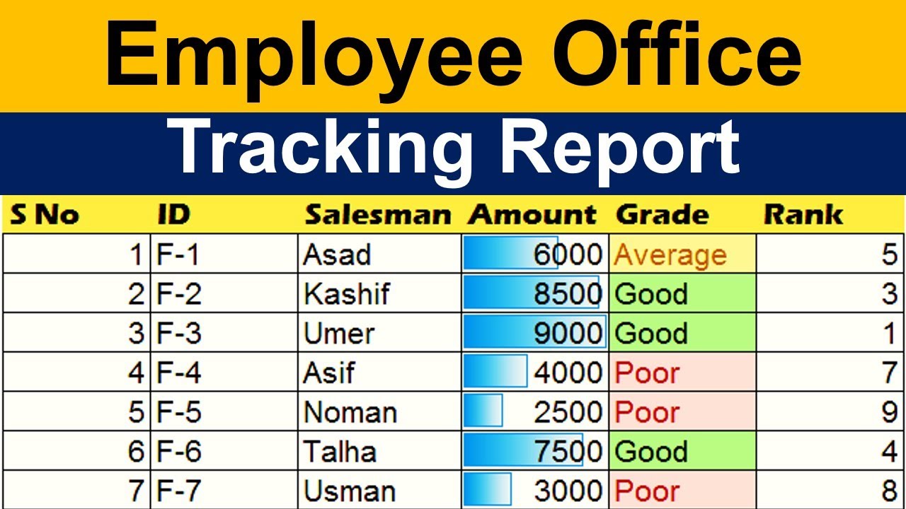 Excel Employee Target Tracking | Excel Employee Office Work 🔥 ...