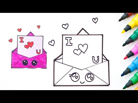 how to draw cute envelope ️|| easy drawing||drawing tutorial - YouTube