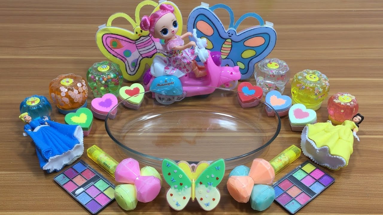 Disney Princess Slime | Mixing Random Things into Store Bought Slime ...