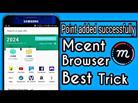 Mcent browser earn unlimited points//tips and tricks - YouTube