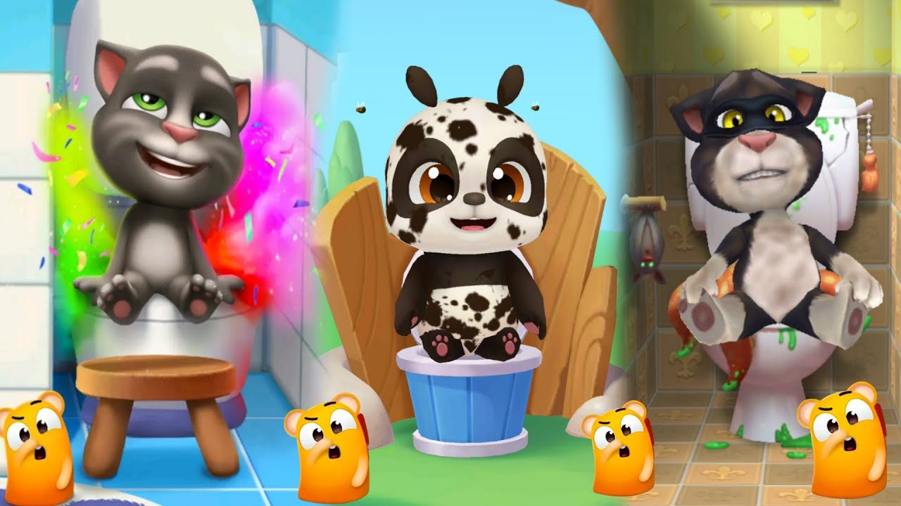 My Talking Tom 2 vs my talking panda vs my talking tom 1 - YouTube