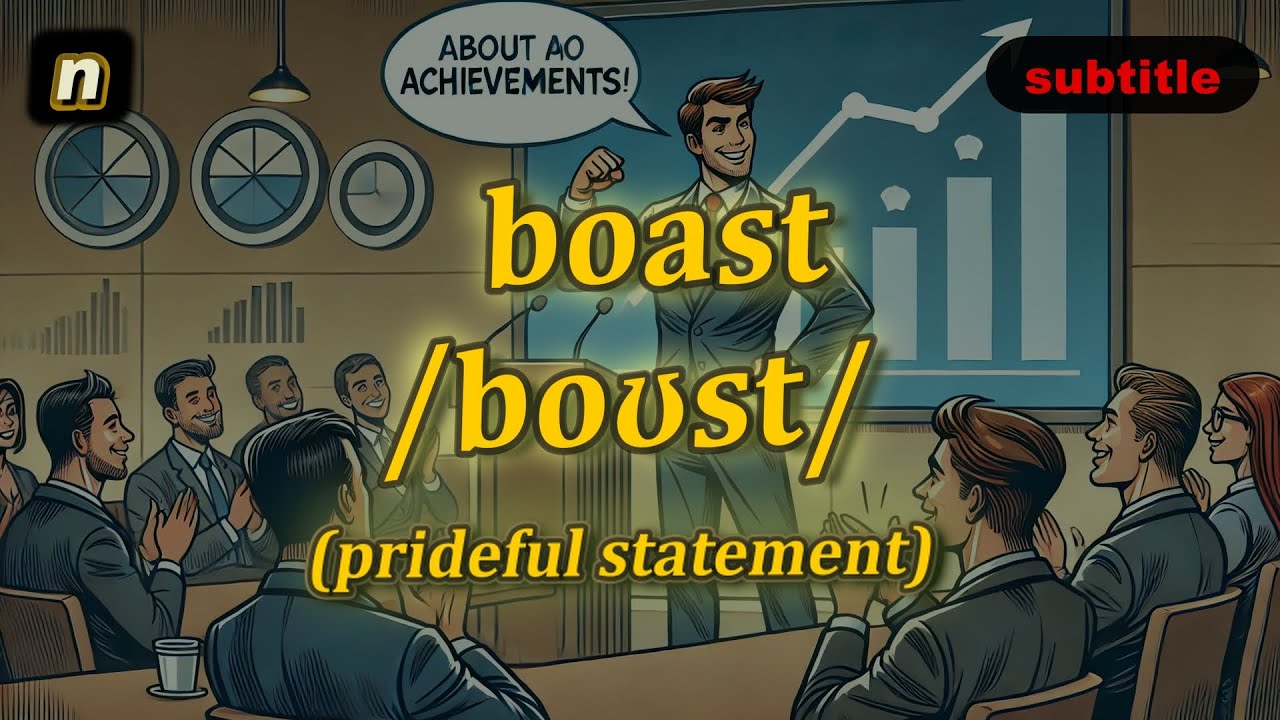 [n] Boast meaning (prideful statement) with 5 examples - YouTube