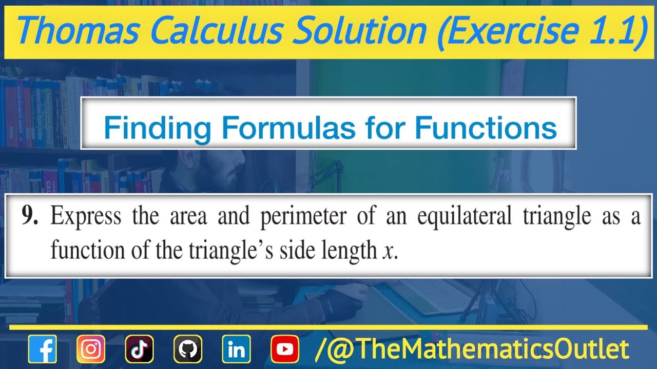 Express the area and perimeter of an equilateral triangle as a function ...